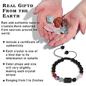 GolbalJew Taurus Crystals Gift Set, Zodiac Signs Healing Crystals Birthstones with Horoscope Box Set Taurus Astrology Crystal Bracelet Healing Stones Gifts