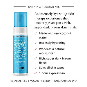 MineTan Coconut Water Based Self Tanner | Delivers a Flawless, Streak-Free Super Dark Brown Finish That Restores Skin Hydration, World's First Coconut Water Based Sunless Tanner, 100% Vegan