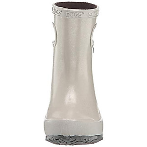 Bogs Skipper Rubber Waterproof Boys and Girls Rain Boot, Glitter-Silver, 6 US Unisex Infant