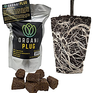 VPS OrganiPlug Hydroponic Seed Starter Plugs, 100 Pack, Rapid Root Planting Pods for Seedling, Clone, Cutting, Promotes Plant, Flower, Vegetable Growth w/Organic Soil Ingredients, Fits Standard Tray