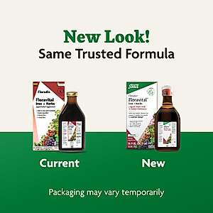 Floradix Floravital Liquid Iron & Vitamins Formula - Liquid Iron Supplement with B Complex Vitamins & Herbs for Energy Support - Vegan, Gluten-Free, Yeast- Free, Non-GMO - 17 oz