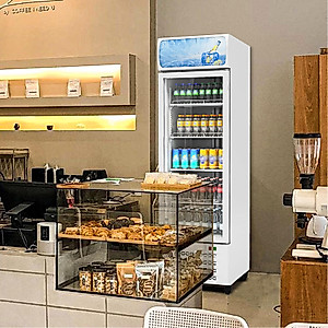 GAOMON Commercial Refrigerators Display Fridge 12 Cu.ft, Beverage Refrigerator and Cooler with Adjustable Removable Shelves and LED Light for Home, Store, Gym, Bar or Office, Single Swing Door