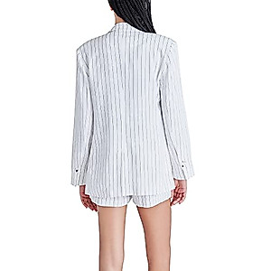 Steve Madden Apparel Women's Jessa Blazer, Ivory Stripe, Large