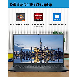Dell Inspiron 15 3535 Laptop 2023 Newest, 64GB RAM, 1TB SSD, Student and Business Laptop, 15.6" FHD Display, AMD Ryzen 5 7530U Processor (up to 4.5GHz, Beat i7-1160G7), Win 11 Home