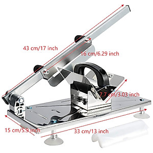 HYDDNice Meat Slicer Stainless Manual Meat Cutter Slicing Machine RollMeat Slicer Vegetable Meat Cheese Food Slicer Meat Cleavers for Home Kitche