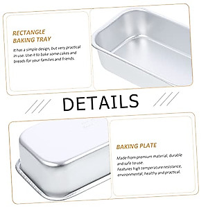 Hemoton 8pcs Aluminum Cake Pans Cupcake Baking Pan Non Stick Baking Sheet Loaf Baking Dish Stainless Steel Meatloaf Baking Pan Bread Baking Household Baking Plate Kitchen Supplies Toast