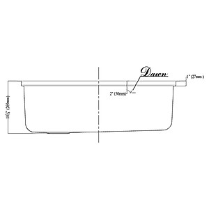 Dawn DSU3118 Undermount Single Bowl Sink with Side Drain, Polished Satin