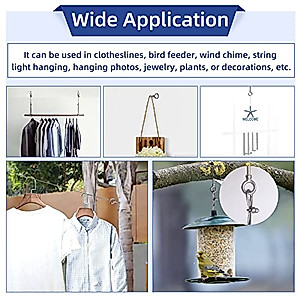 Muzata 10Pack 3.8Inch M6 Screw Eye Hook Wood Screws Metal Hook T316 Stainless Steel for Wood Securing Cable Wire Terminal Ring Eyelet Stand Self Tapping Eye Bolt Indoor Outdoor CN02