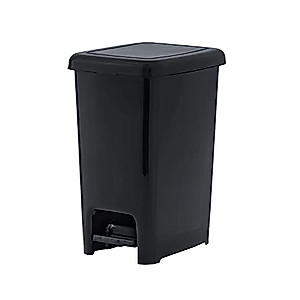 Superio Slim Pedal Trash Can, 64 Qt. (Black), Large Trash Can with Step-On Pedal, Durable Material Home and Kitchen Trash Can 16 Gallons