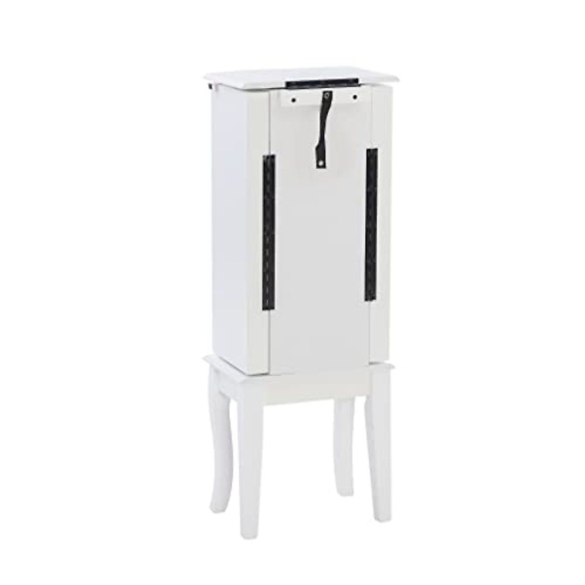 Powell Furniture Jewelry Armoire, White, 13"x 9.375"x 35.5"