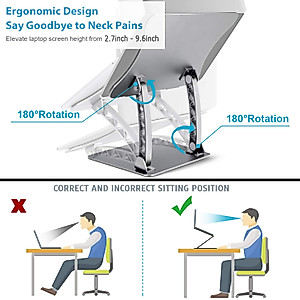 B-Land Laptop Stand, Adjustable Laptop Holder Laptop Riser Aluminum Notebook Computer Holder Stand Compatible with MacBook, Air, Pro, Dell XPS, Samsung, Lenovo, Alienware All Laptops 11-17"