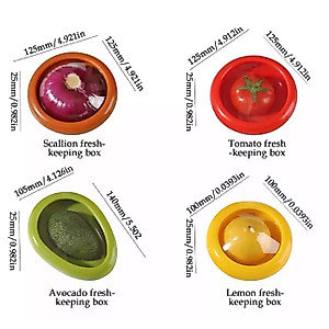 Popi Products 6PCS Vegetable And Fruit Storage Containers For Fridge-Reusable Fresh Food Savers-Onion Storage Pod-Tomato Holder-Lemon Saver-Avocado Holder-Apple And Banana Case