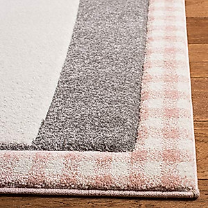 SAFAVIEH Carousel Kids Collection 5'3" x 7'6" Pink / Grey CRK134P Cat Nursery Playroom Area Rug