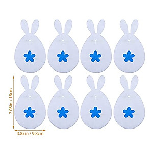 ABOOFAN Easter Silverware Holders 12pcs Easter Bunny Cutlery Bag Flatware Pouch Fork Spoon Chopsticks Utensil Bags Easter Dinner Decorations Blue