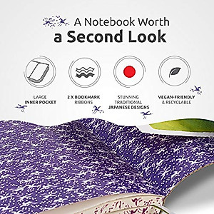 ZenART Faux Leather Dotted Journal - B5 Sized, 7 x 10-inch, Notebook with Vibrant Colors, Japanese Edge Motif - Lay Flat, with Grid for Journaling