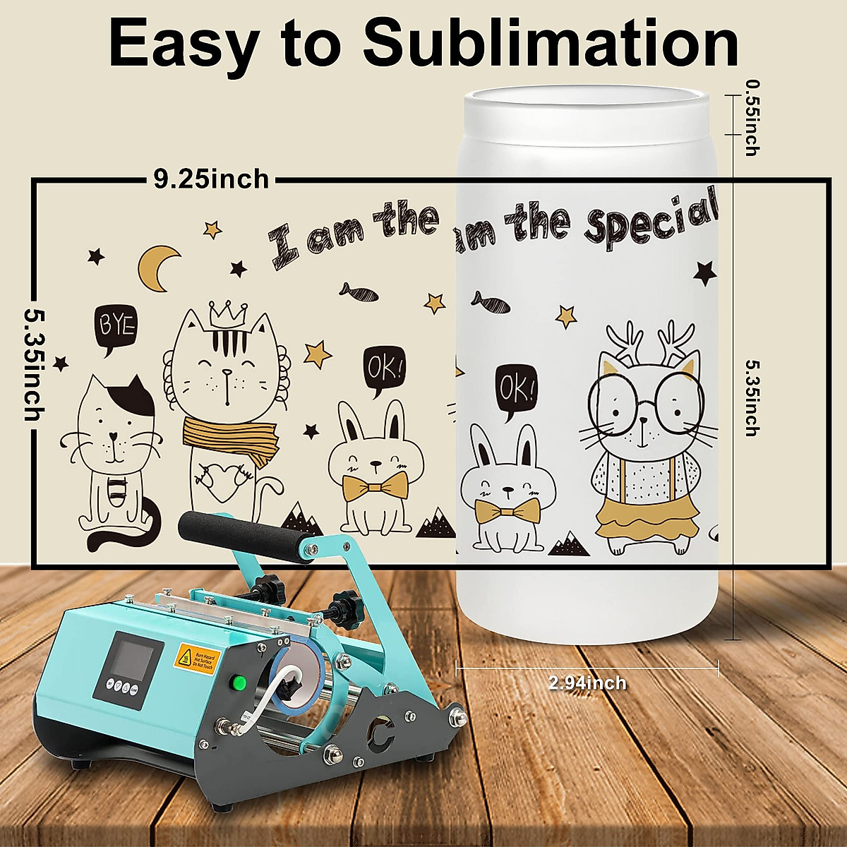 Laosh 8Pcs 16oz Frosted Sublimation Glass Blanks with Bamboo Lid and Plastic Lid, Sublimation Glass Cups Jar Tumbler Beer Can with Double Lid and Straw For Iced Coffee Juice Soda Drinks Beer