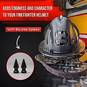 FD Supply Co. Firefighter Helmet Bourke Spikes - Fire Helmet Accessories for Flip Down Eye Shields - Firefighter Gifts for Men (Black)