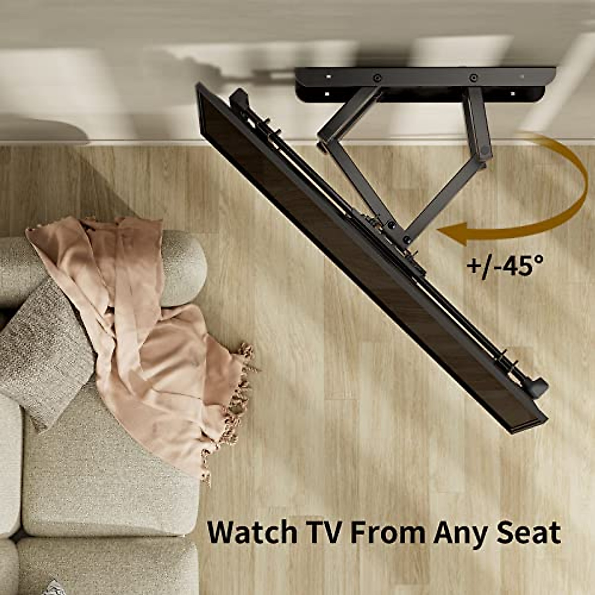 TV Wall Mount Full Motion for Most 37-75 inch OLED QLED 4K Flat/Curved TVs-Sturdy TV Mount Dual Articulating Swivel Tilt Holds up to 132LBS Max VESA 600x400mm- 8/16inch Wood stud Wall Mount TV Bracket