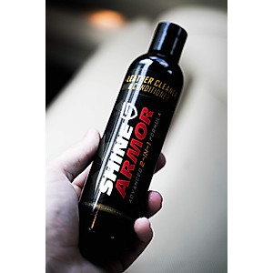 SHINE ARMOR Leather Cleaner Conditioner & Protector for Car Interior Apparel Furniture Auto Interiors Shoes Bags Purses Sofas Car Seats Steering Wheel 8 Fl Oz