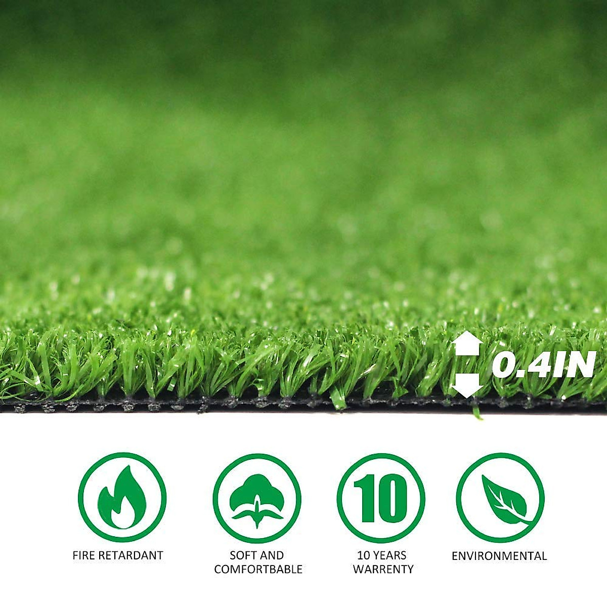 Goasis Lawn GL Artificial Turf Grass Lawn, Realistic Synthetic Grass Mat, Indoor Outdoor Garden Lawn Landscape for Pets,Fake Faux Grass Rug with Drainage Holes 4FT X11FT(44 Square FT)