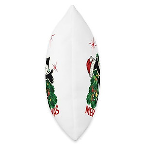 Felix Cat Cartoon Merry Christmas Holiday Designs Merry Christmas Felix Classic Holiday Joy Xmas Tree Throw Pillow, 16x16, Multicolor