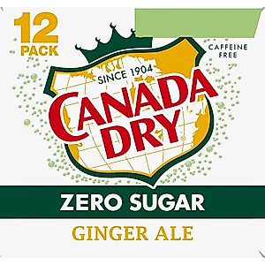 Canada Dry Zero Sugar Ginger Ale Soda, 12 fl oz cans (Pack of 12)