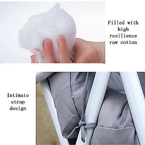 RUYICZB Outdoor High Back Chair Cushion, Sunscreen Waterproof and Fade-Resistant Rocking Chair Cushion with Ties for Adirondack, Resistant Durable Thicken Soft Patio Chair Pads for Garden,Dark Green