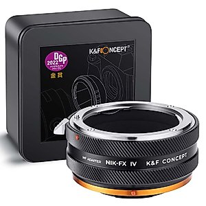 K&F Concept IV PRO NIK-FX Lens Mount Adapter with Aperture Control Ring, Compatible with Nikon F Series Lens to Fujifilm Fuji X-Series X FX Mount Cameras with Matting Varnish Design