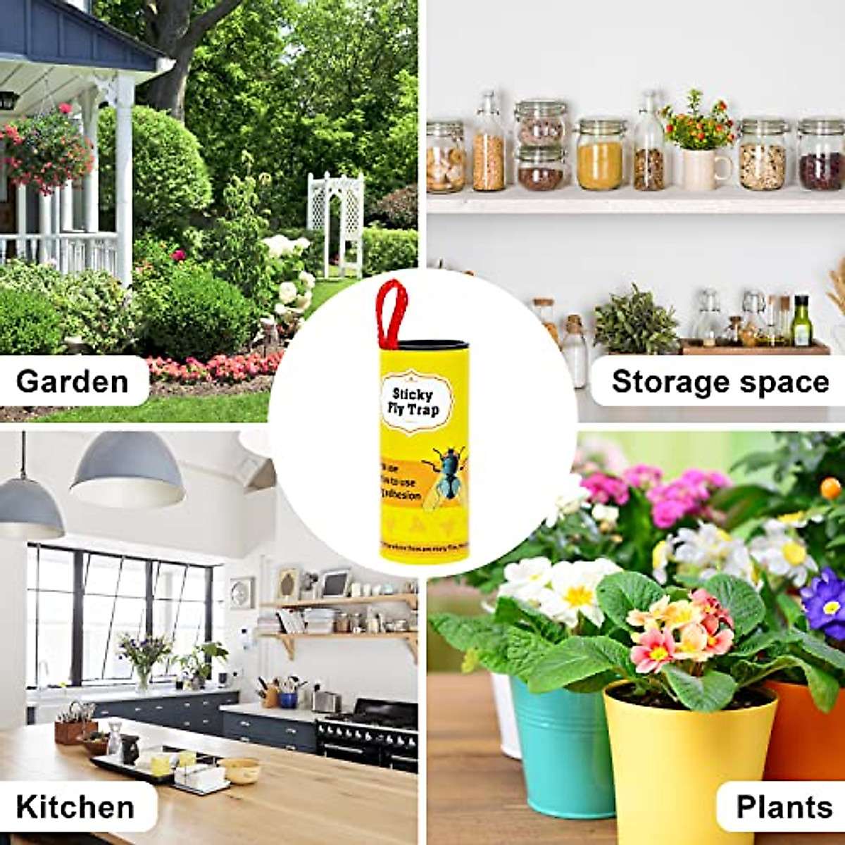 20 Pack Fly Strips, Sticky Fly Trap Indoor/Outdoor Hanging, Fly Ribbon Tape Paper, Gnat Killer Traps Catcher for Fruit Flies, Bug, Insect, Pest, Mosquito