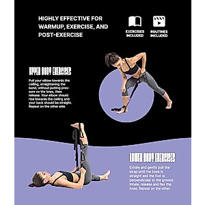 YOGA EVO Exercise Band with Loops for Physical Therapy Yoga, Exercise and Flexibility Elastic Fitness Stretch Band + Exercise Instructions & Carry Bag