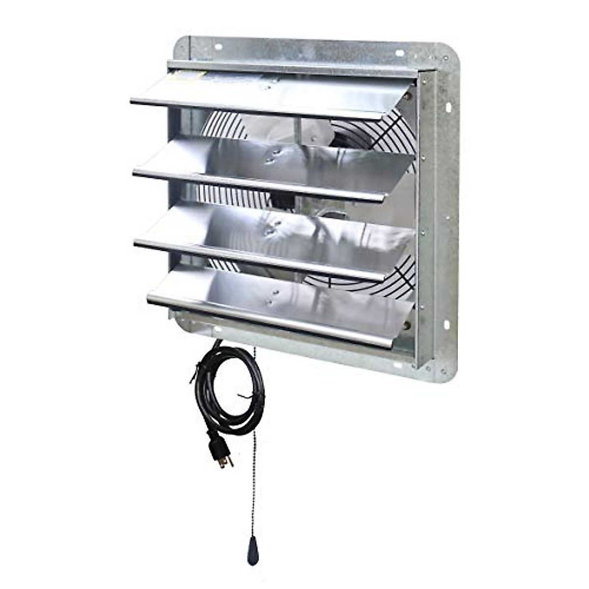 Iliving ILG8SF16V-T Wall-Mount Shutter Exhaust Fan, 16" - Variable Speed, Silver