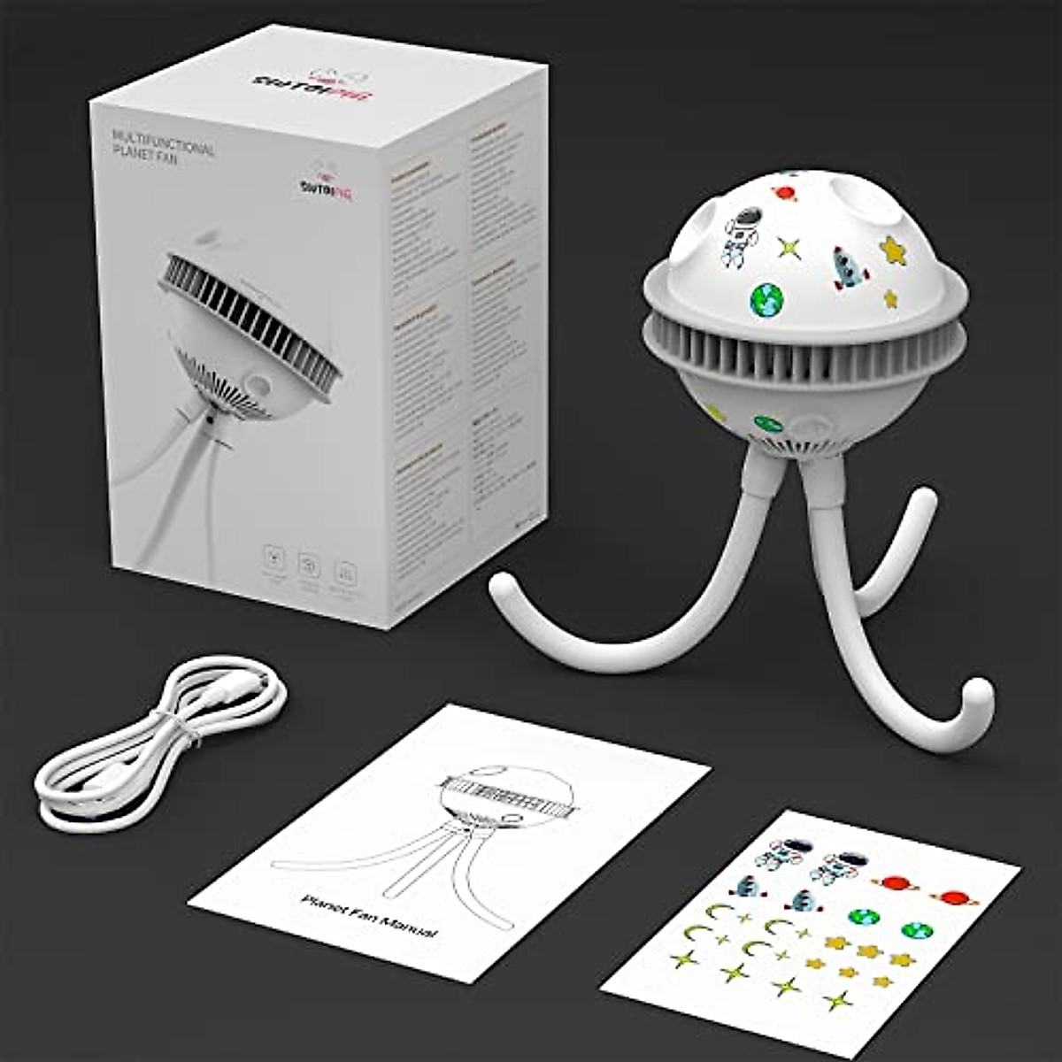 SWTOIPIG Stroller Fan Clip On for Baby Battery Operated, Small Portable Fan Rechargeable with Flexible Tripod, Mini Handheld USB Fan forTravel, Car Seat, Camping, and Bedroom