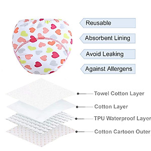 Orinery Cotton Reusable Baby Training Pants Unisex Potty Toddler Underpants Kids Waterproof Breathable Underwear 6-Pack (KT005-A, 2-3T)