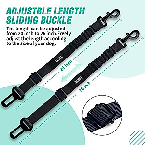 COOYOO 3 Piece Set Retractable Seatbelts Adjustable Pet Seat Belt for Vehicle Nylon Pet Safety Heavy Duty & Elastic & Durable Car Harness for Dogs