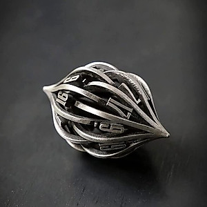 DAYMED The Arcanum Dice Set for Table Games, Hollow Polyhedral Dice Metal Dice Set DND RPG MTG Game 3D Printed Dice Set，Dice Set for Table Games, with Exquisite Wooden Gift Box