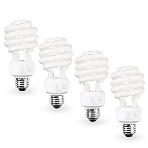 SLEEKLIGHTING E26 Standard Screw Base 23Watt CFL Light Bulb - 4 Pack 2700 Kelvin for a Warm White and 1600 Lumens (100 Watt Light Bulb Equivalent) - UL Listed