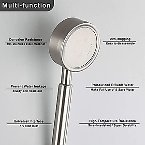 All Metal Shell Handheld Shower, Powerful Handheld Showerhead, OrangeFish Showerhead Replacement SUS304, Anti-Clog Hand Held Showerhead for the Ultimate Shower Experience (ONLY SHOWERHEAD)