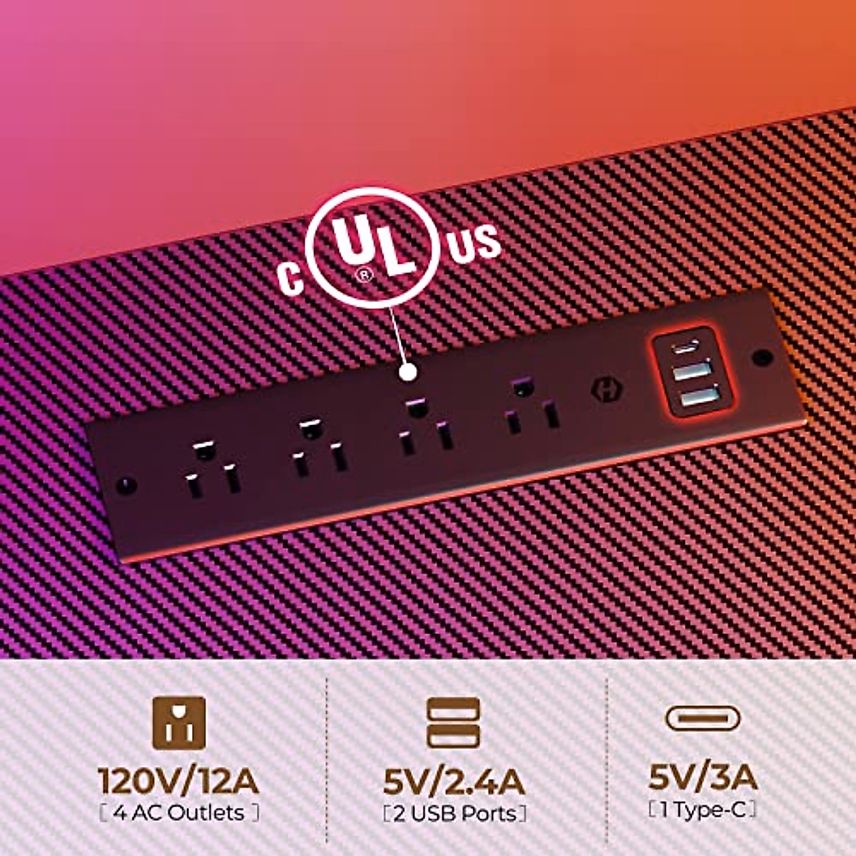 SEVEN WARRIOR L Shaped Gaming Desk with LED Lights & Power Outlets, 58” Reversible Computer Desk with Storage Shelf & Monitor Stand, Corner Desk with Cup Holder, with Headphone Hook, Black