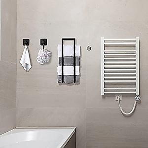 EAPC Towel Racks for Bathroom, Wall Mounted Bath Towel Rack, Adhesive & Drilling Towel Storage with 2 Towel Hooks, Stainless Steel Bathroom Organization Shelf for Washcloths Hand or Bath Towels