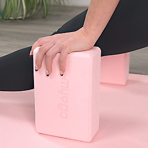 Myga High Density, Soft Cork Yoga Block (Dusty Pink) - Lightweight, Non-Slip, Portable and Odor Resistant Stretching Blocks for Splits