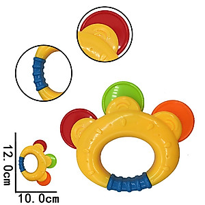 9pcs Baby First Rattle Teether Toy Gift Set with Storage Box for Infant Newborn Baby Boy 0 3 6 9 12 18Month Blue