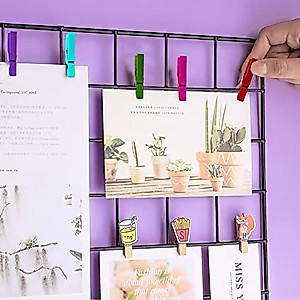 NUTJAM 100 Pack Mini Clothespins,3.5 X 0.7 MM Clothes Pins, Wooden Small Clothes Clips for Photos, Clothesline, Bag, Crafts, Art Wall, Pictures(Multicolor)