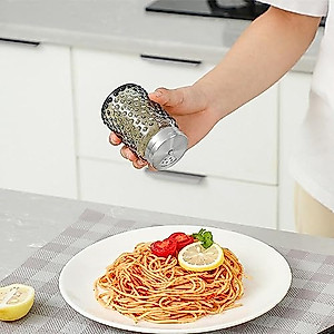 Sizikato Glass Salt and Pepper Shakers Set, Beaded Surface