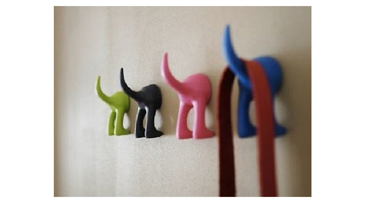 IKEA Bastis 2 Black Hooks for Pet Leashes - Space Saving Organizer