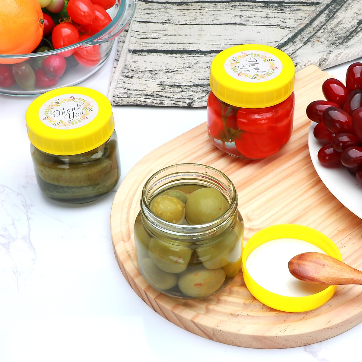 Salzesfalls 30 Pack 8oz Mason Jars with Lids,Half Pint Canning Jars,Small Glass Canning Jars,Samll Mason Jars for Jam, Honey,Candy,Spice