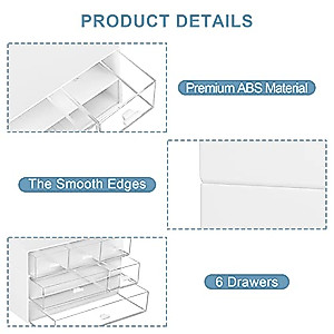 MAYGIBYE Desk Organizer with 6 Drawers, Rectangular Desktop Drawers, Plastic Makeup Storage,Detachable Design Holder Desk Organizer and Accessories, Suitable for Office, School, Home (White)