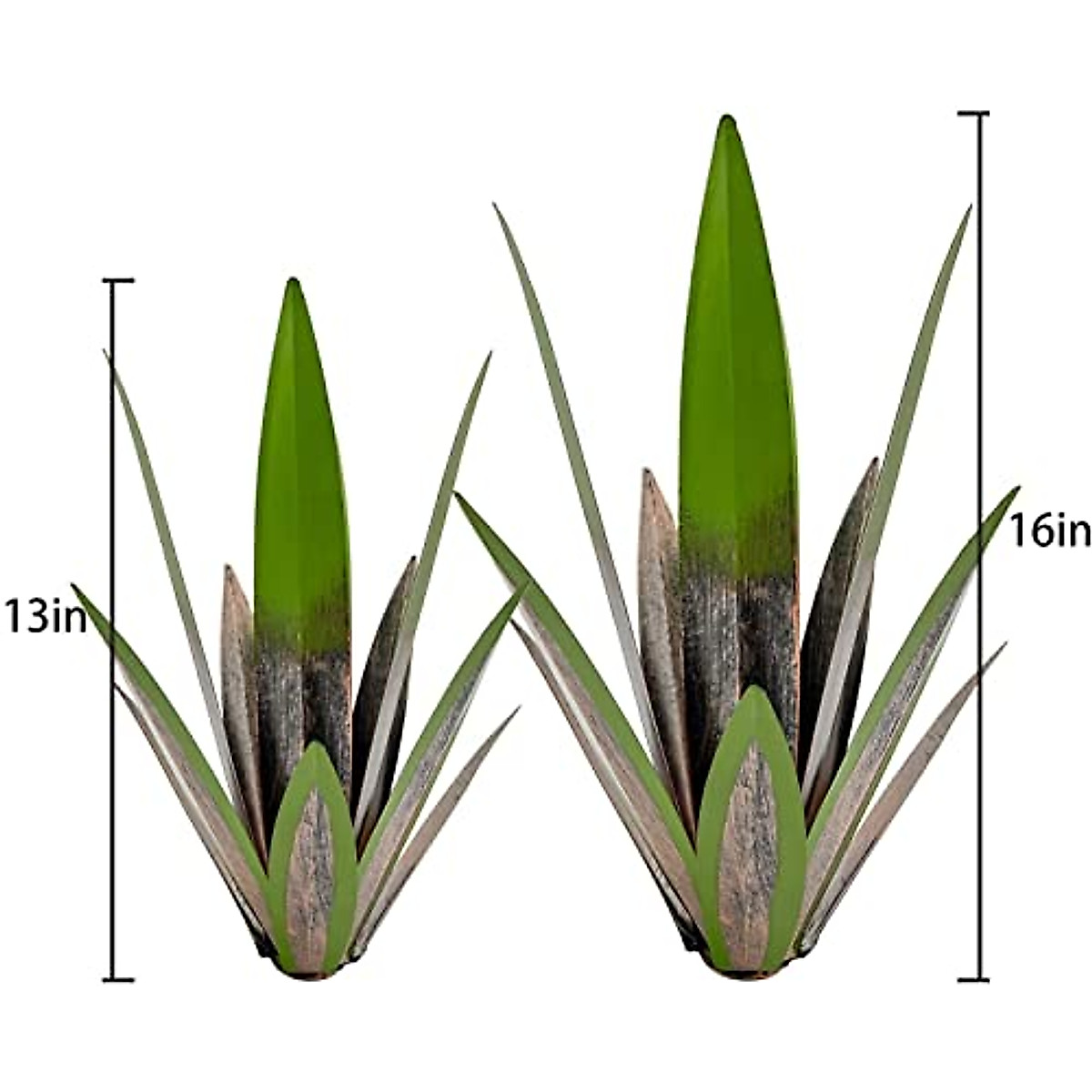 2pcs Tequila Rustic The Latest in 2022 Sculpture Metal Agave Plant Home Decor Rustic Hand Painted Metal Agave Garden Ornaments Outdoor Decor Figurines Home Yard Decorations Lawn Ornaments (style 3)