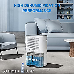 Dehumidifier 3500 Sq. Ft 50 Pint BRITSOU Dehumidifiers for Home Basements Bedroom | Quiet Dehumidifier for Medium to Large Room with Drain Hose | Dry Clothes Mode | Intelligent Humidity Control with Auto Shut Off