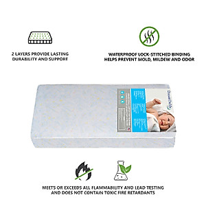Dream On Me Stars Bright Crib & Toddler 180 Coil Mattress, Greenguard Gold Certified, Made in USA, Waterproof Cover