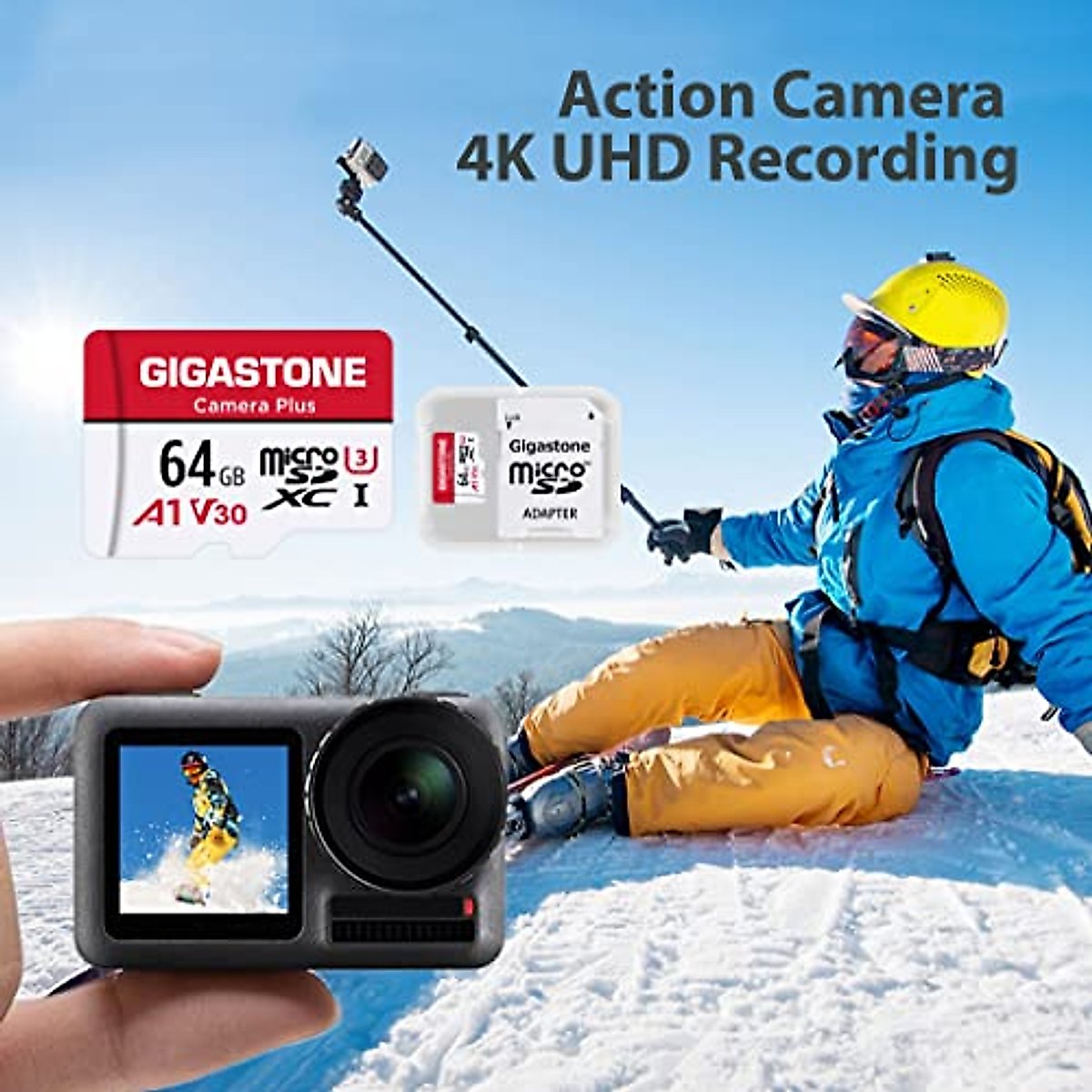 [Gigastone] 64GB 2-Pack Micro SD Card, Camera Plus, MicroSDXC Memory Card for Wyze, Video Camera, Security Camera, Smartphone, Fire tablet, 4K Video Recording, UHS-I U3 A1 V30, 95MB/s, with Adapter